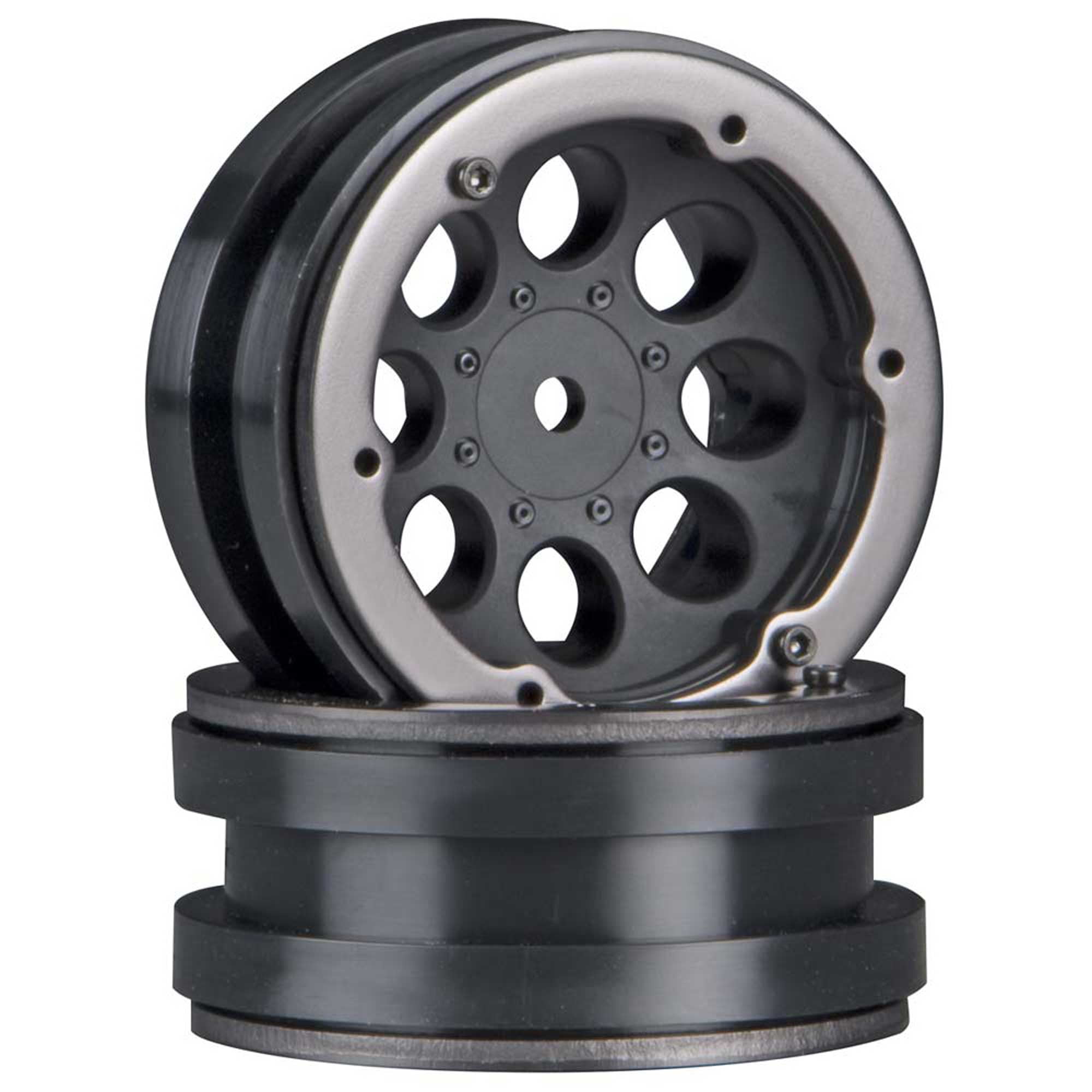 Axial AX8087 8-Hole 1.9 Beadlock Wheel Black 2 AXIC8087 RC Tire ...