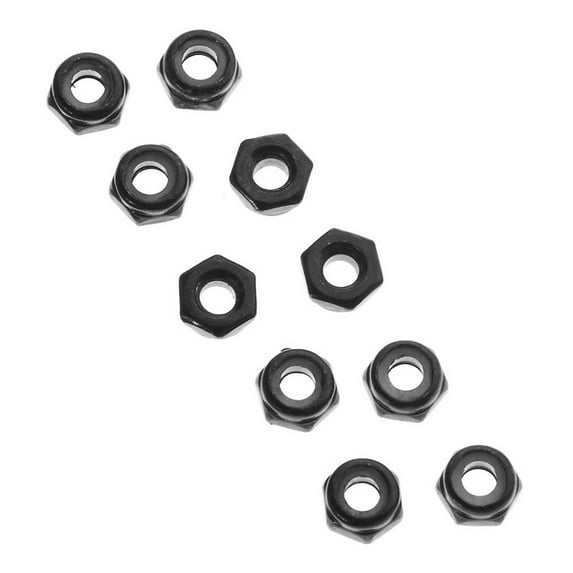 Axial AXA1052 Thin Nylon Locking Hex Nut M3 Black 10 AXIC1052 Elec Car ...