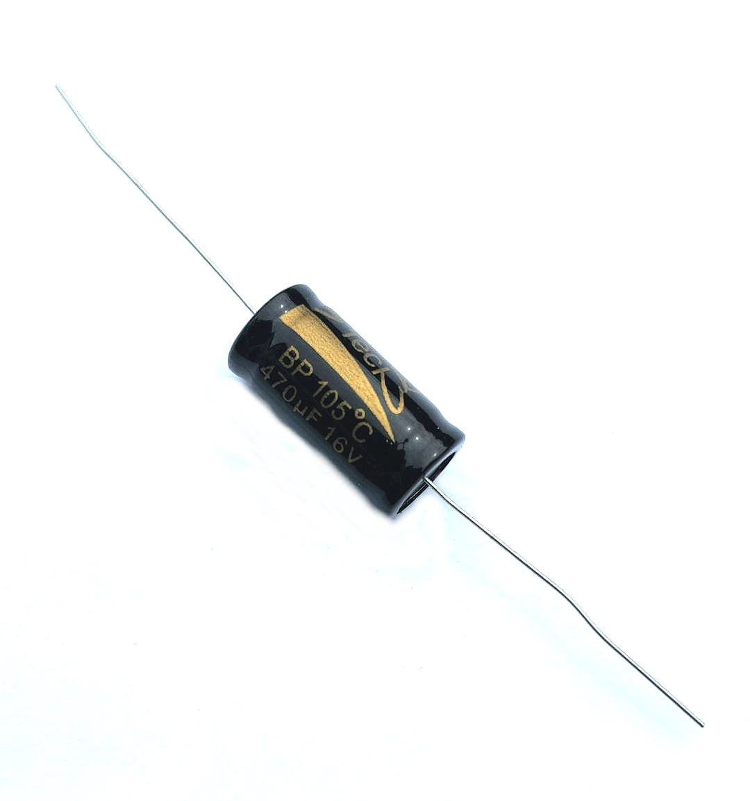 Axial Electrolytic Bipolar Capacitor, 470uF 16V, 105C, Tolerance ±20% ...