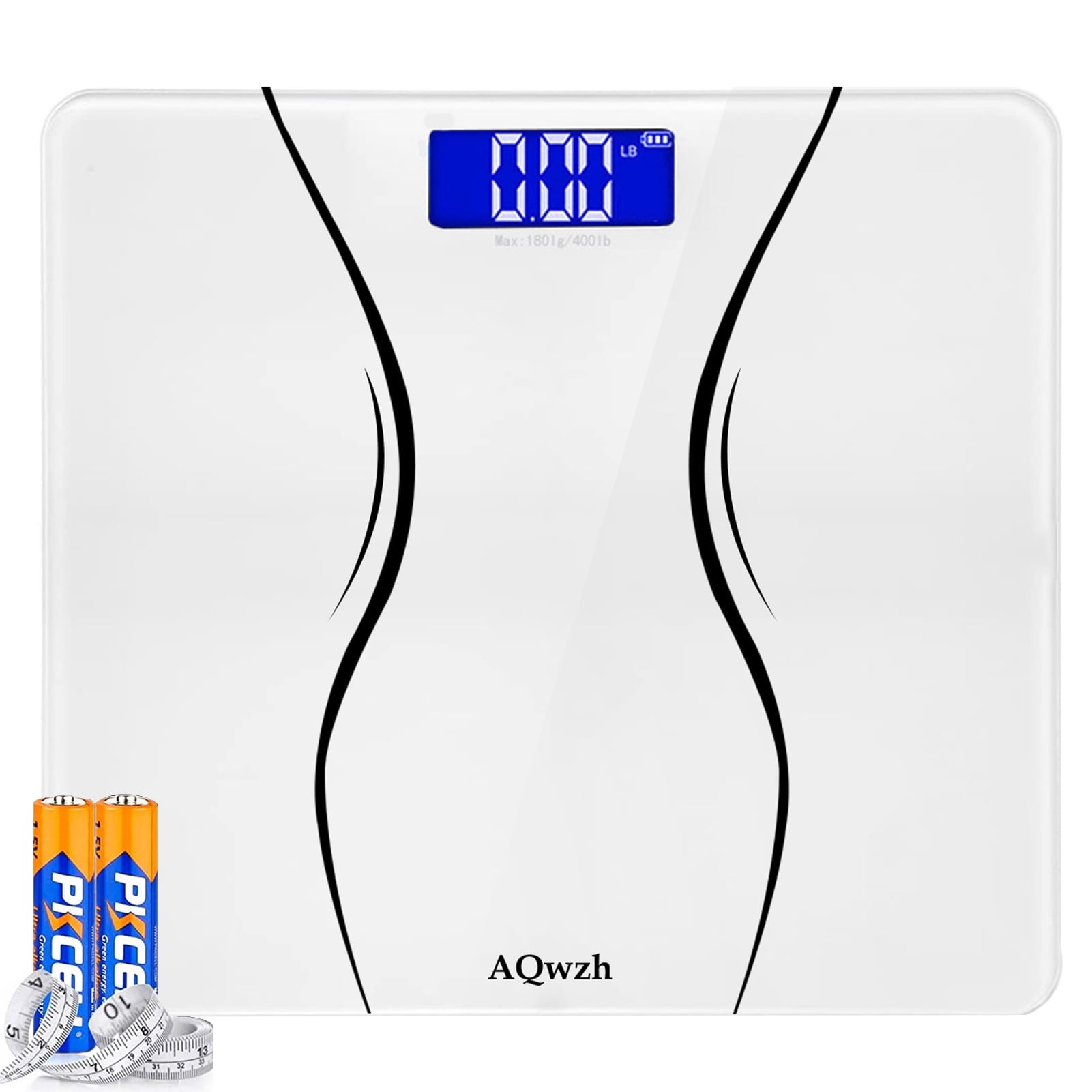 Axidou Bathroom Body Weight Scale with Step-On Technology, 396 lbs ...