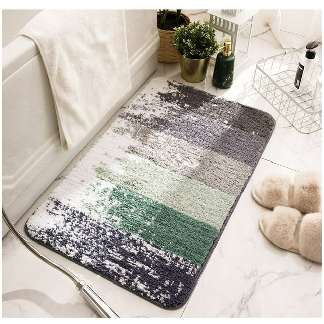 "Axidou Microfiber Bathroom Rug, Ultra-Soft, Non-Slip, Water Absorbent ...