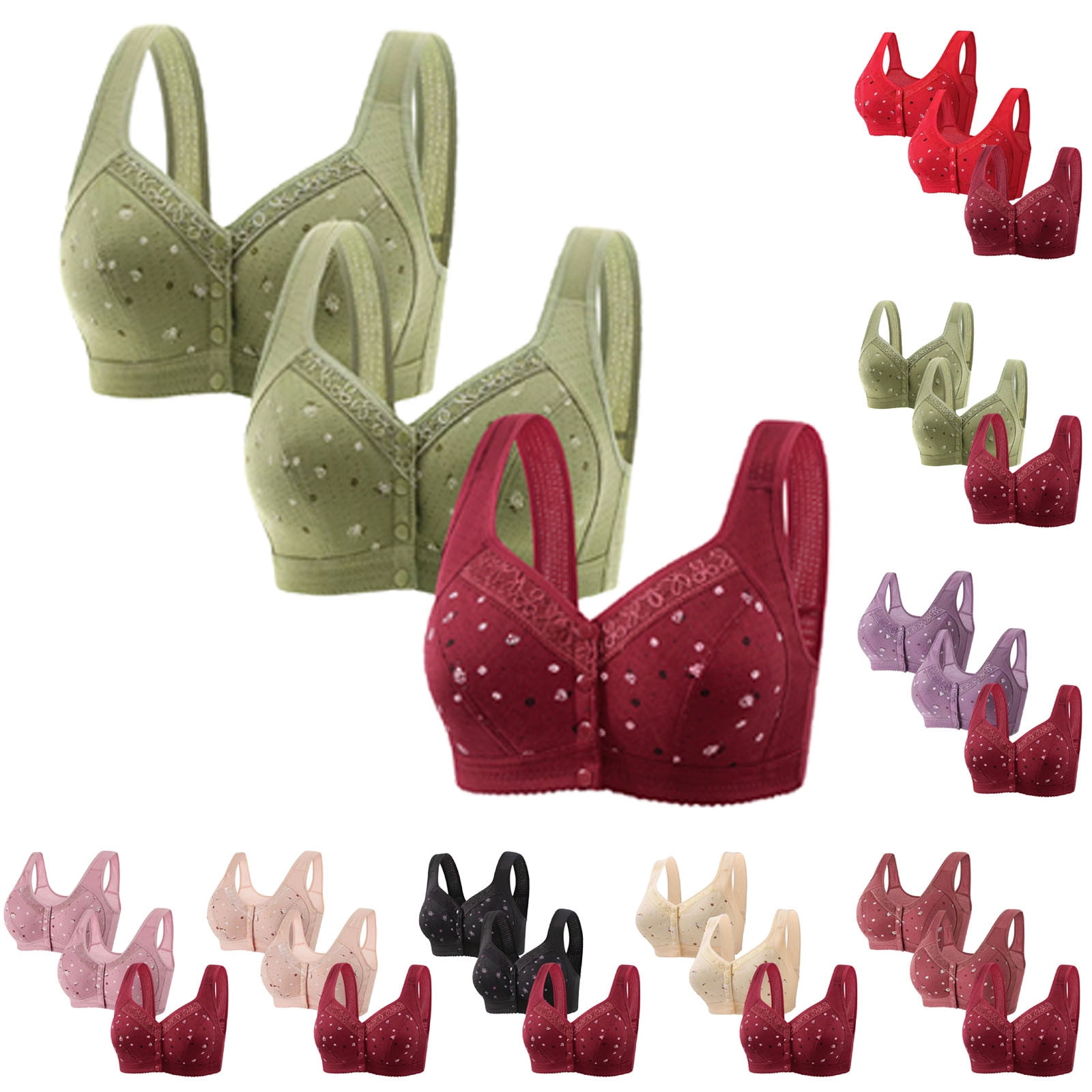 Axiiglly 3PC Nursing Bras for Women Front Closure Bras Full Coverage ...