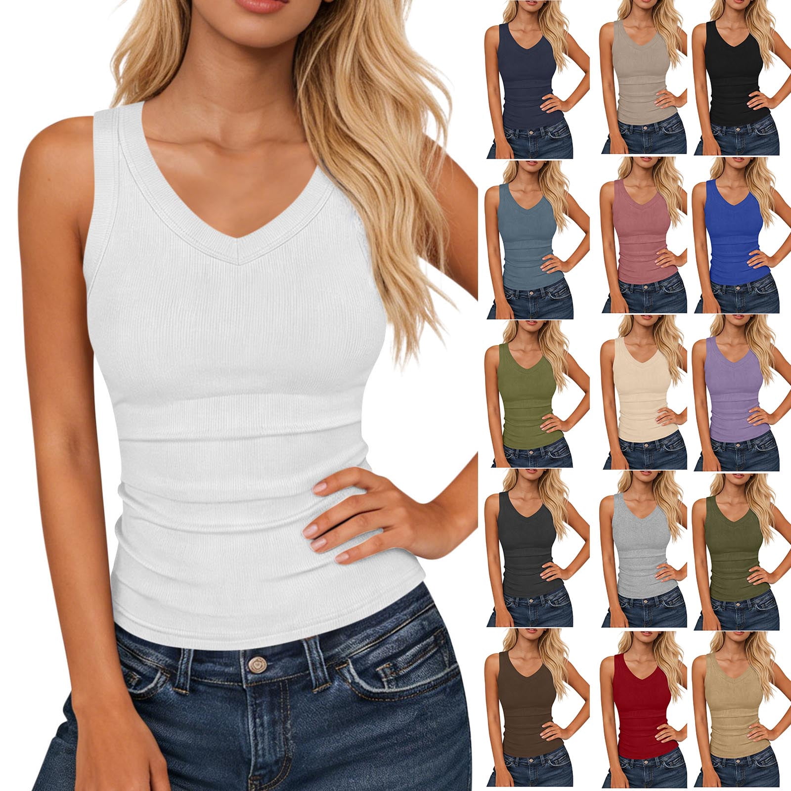 Axiiglly Athletic Tank Tops for Women Casual Loose Fitness Spaghetti ...