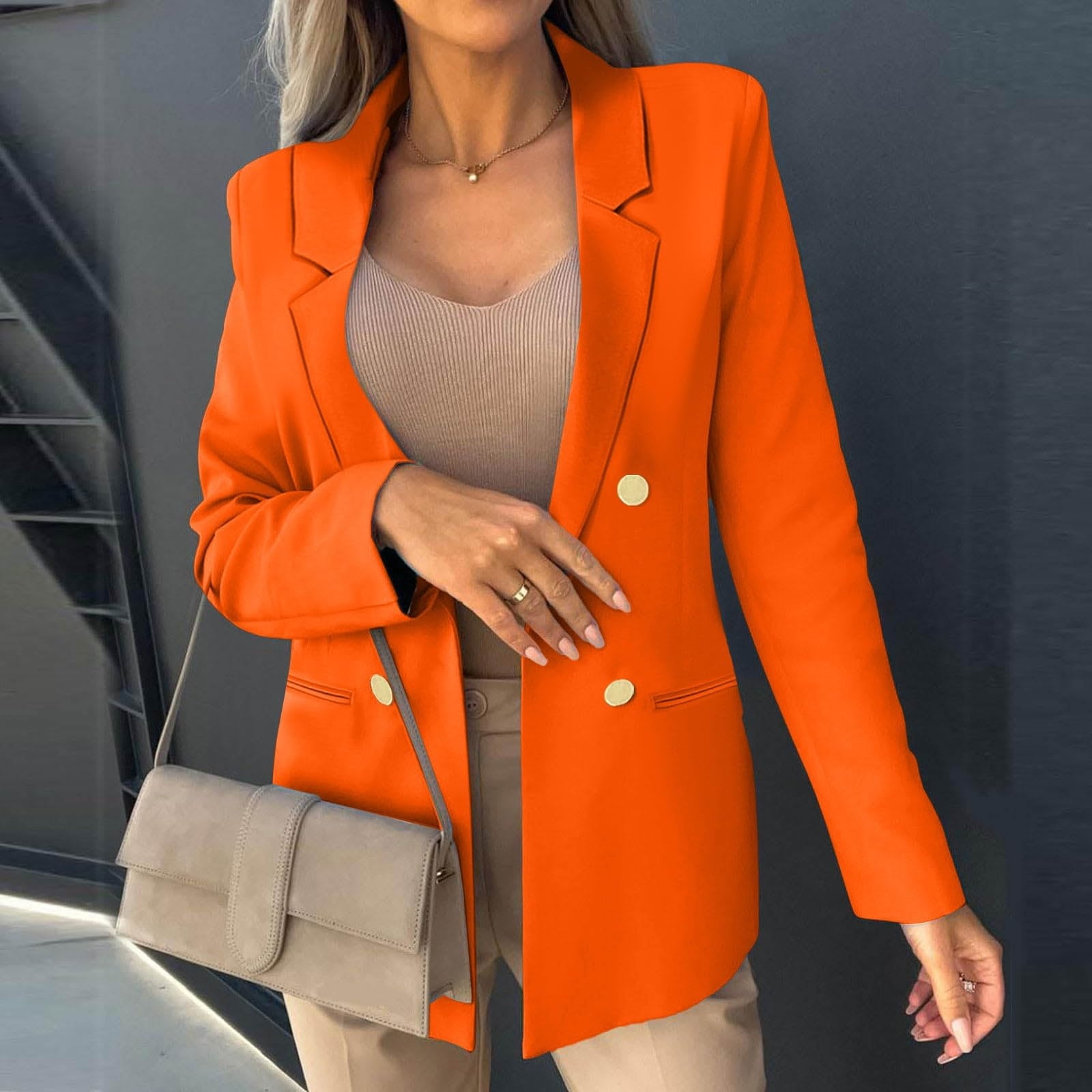 Axiiglly Blazers For Women Business Casual Outfits Open Front Long Sleeve Blazer Jackets Casual