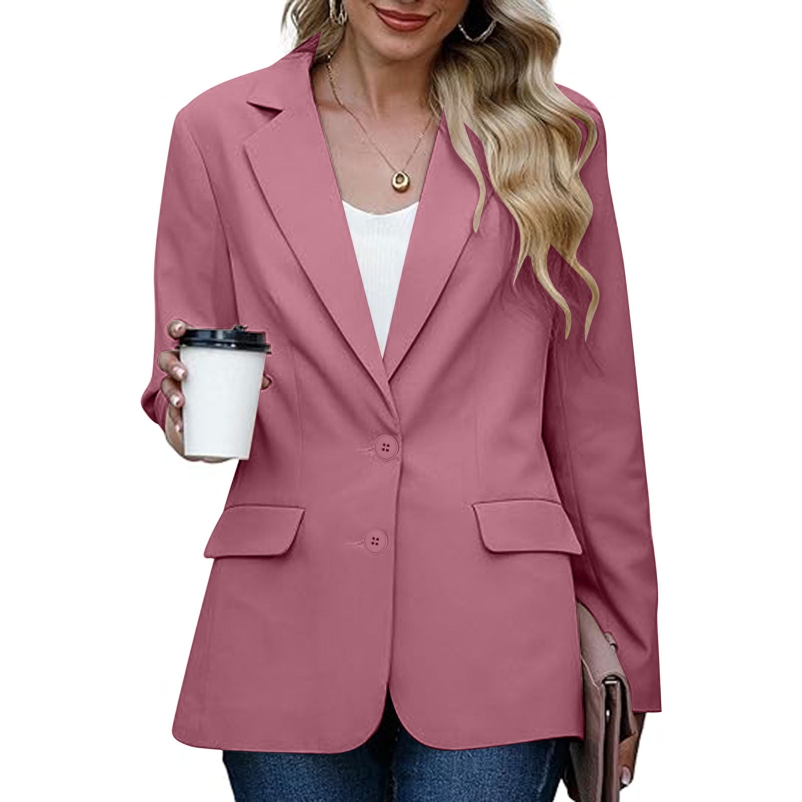 Axiiglly Blazers for Women Long Sleeve Blazer Jackets Open Front ...