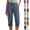 Axiiglly Capri Pants for Women Plus Size Lightweight Capris Pants with Pockets Dressy Casual ...