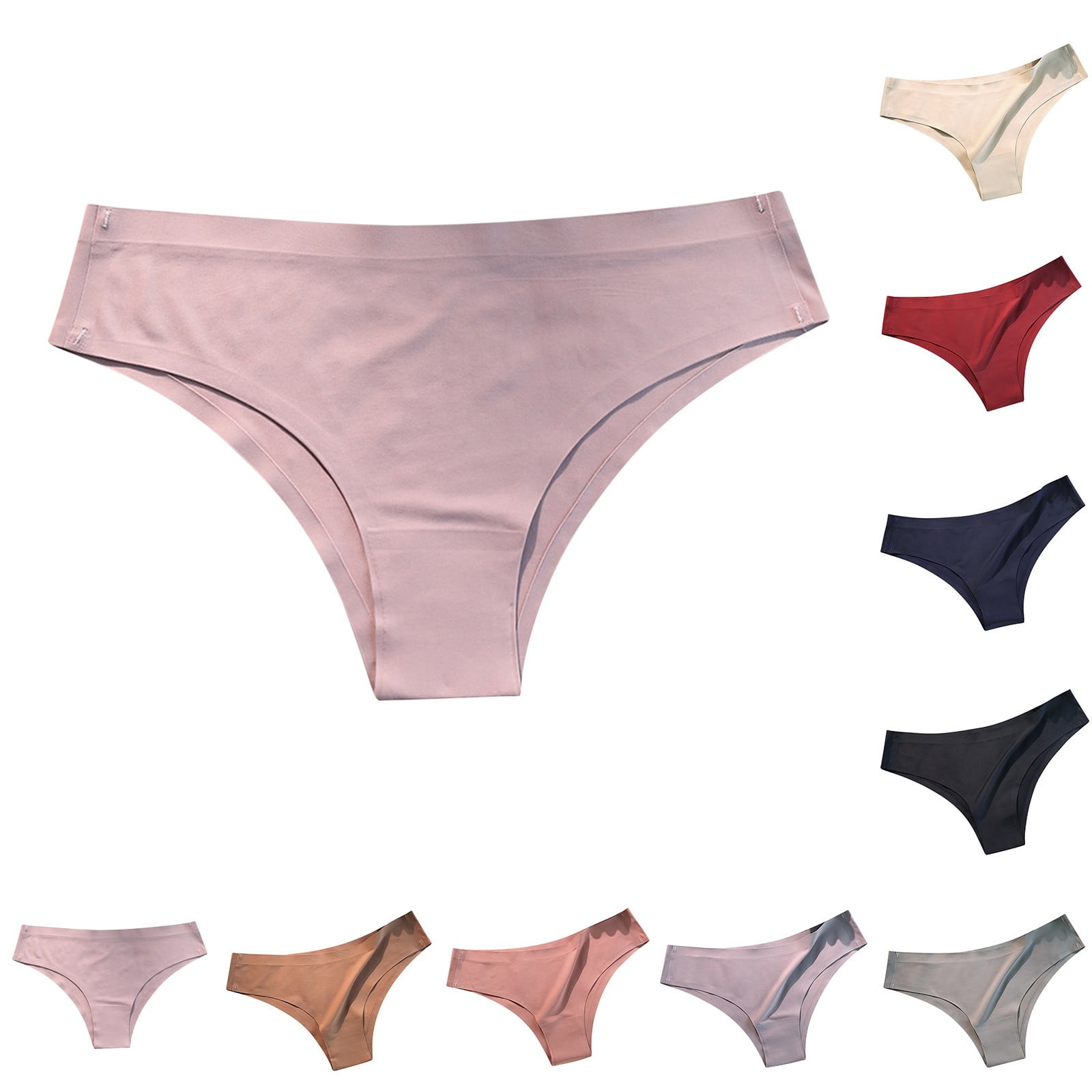 Axiiglly Cotton Underwear for Women Solid Color No Show Panties ...