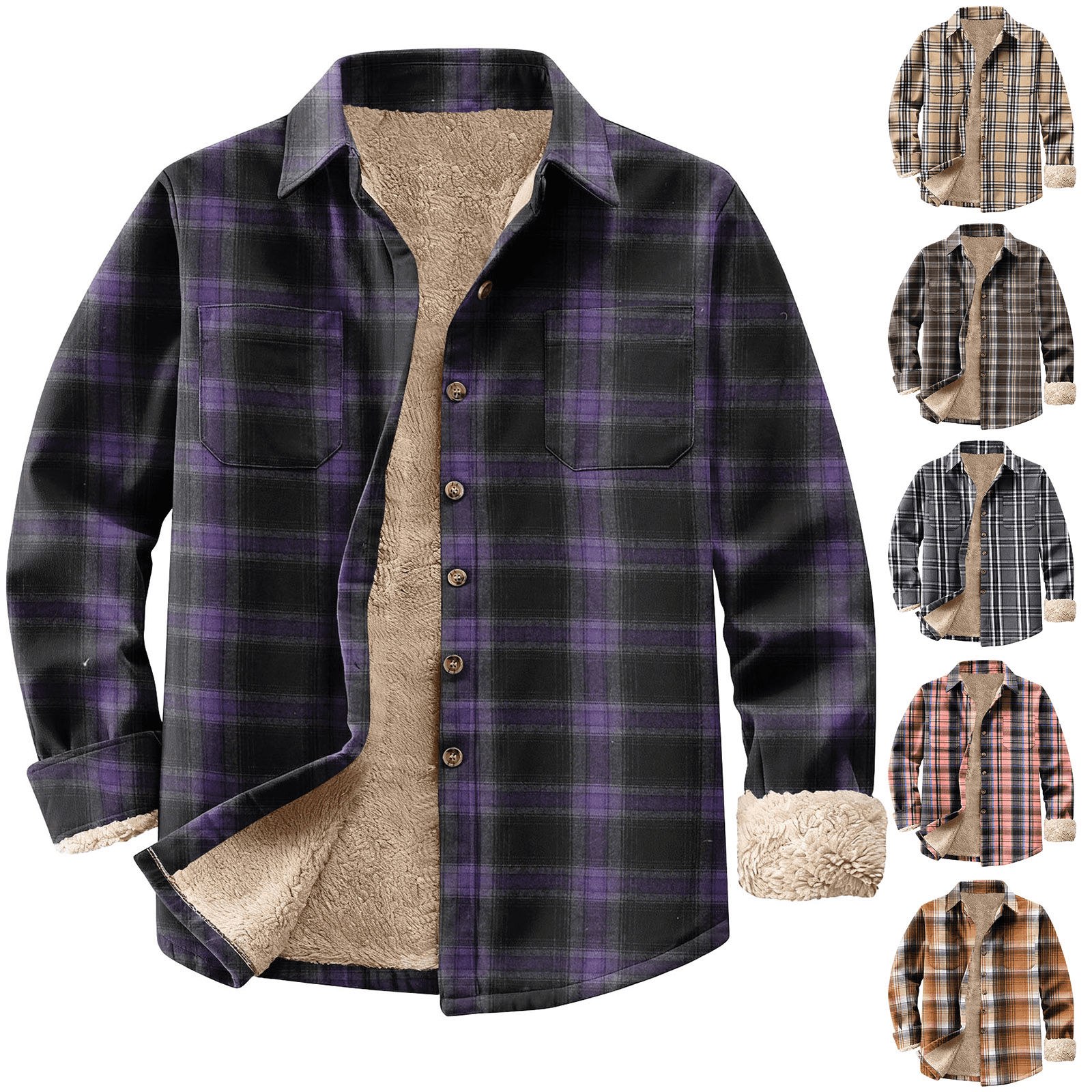 Horkkom Flannel Shirt Women Long Sleeve Plaid Print Button Down Shirts ...