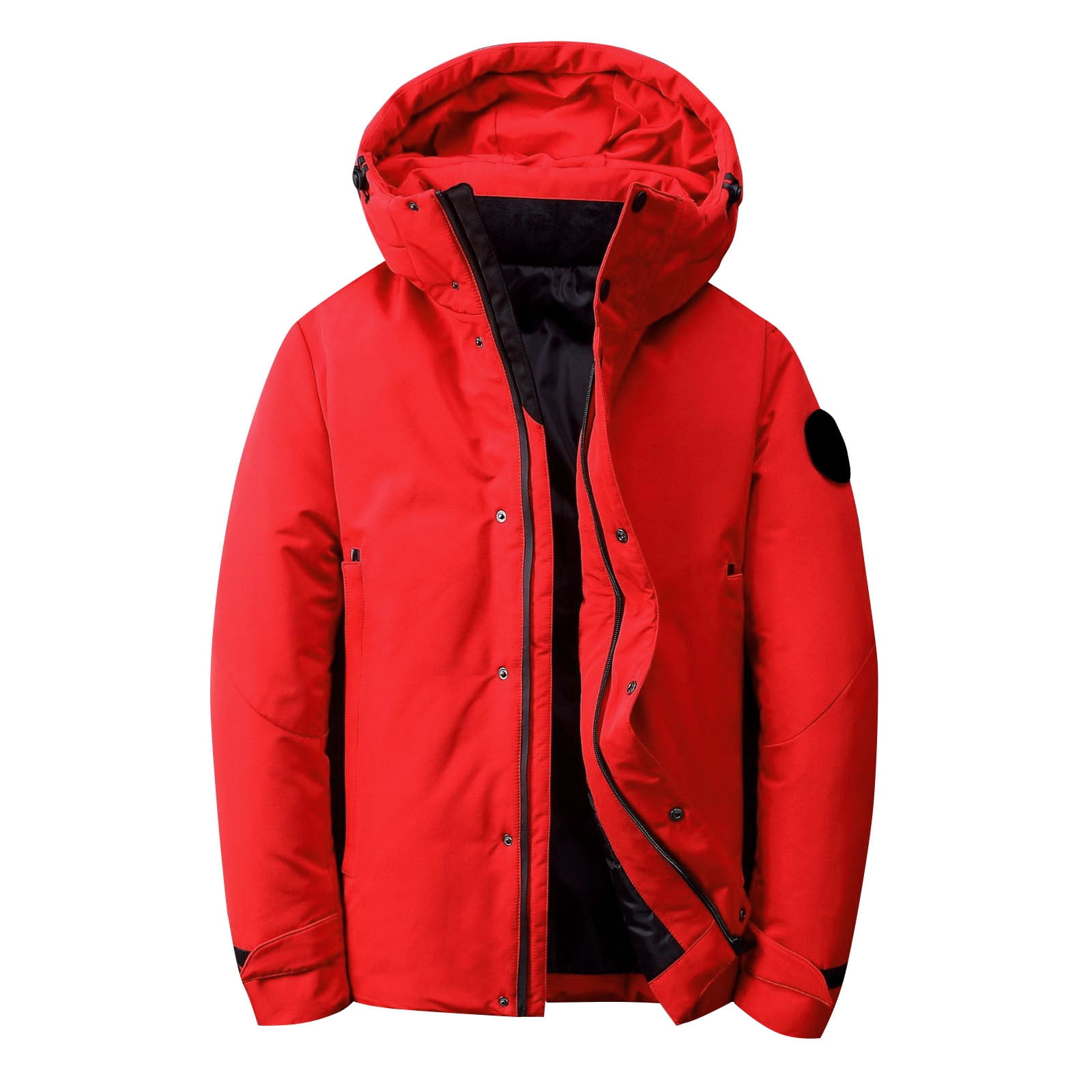 Axiiglly Jackets for Men Zipper Up Warm Winter Jackets Solid Color ...