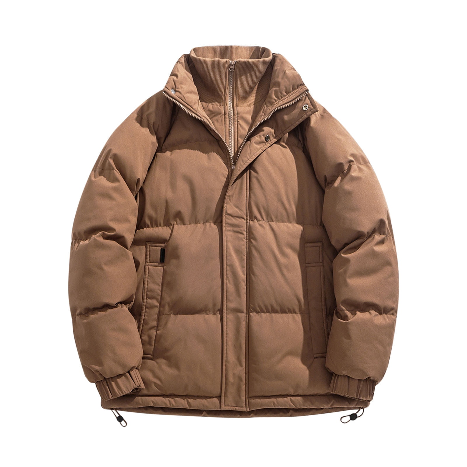 Axiiglly Jackets for Men Zipper Up Warm Winter Jackets Solid Color ...