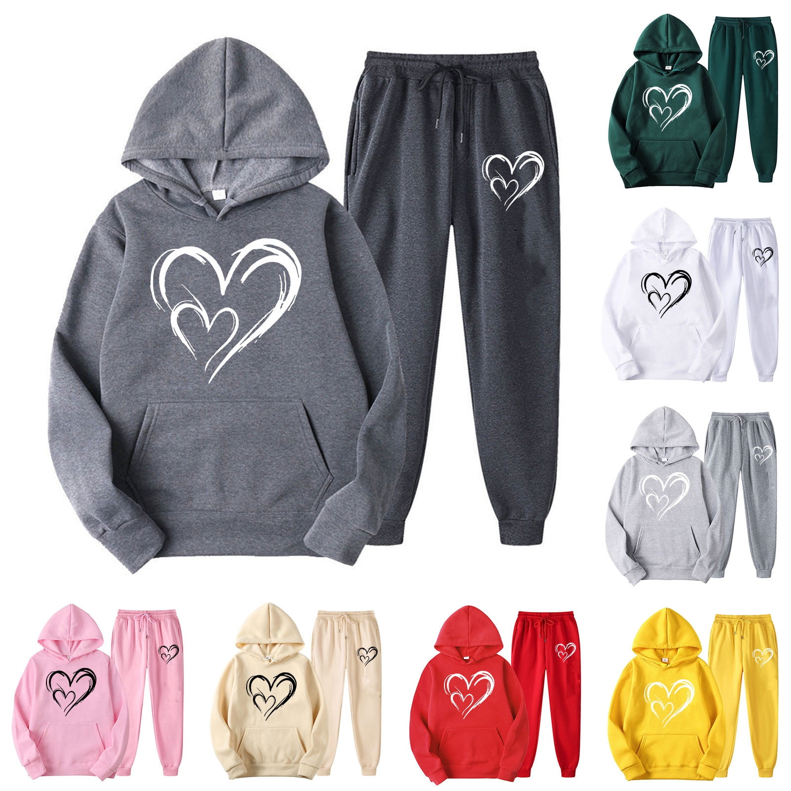 Axiiglly Jogging Suits for Women Long Sleeve Hoodies Matching Sets ...