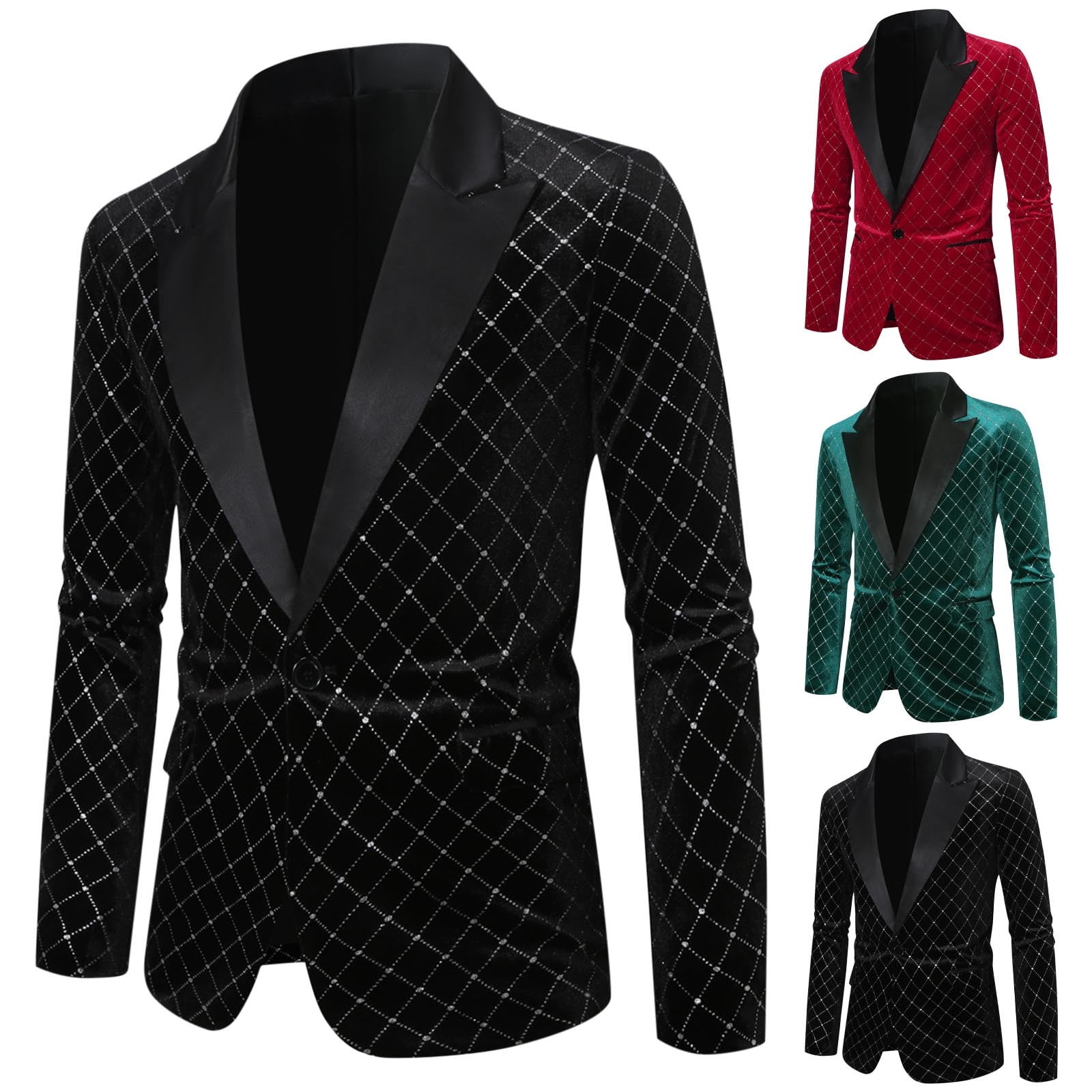 Axiiglly Prom Jackets for Men Classic Fit Suit Jacket One Button ...