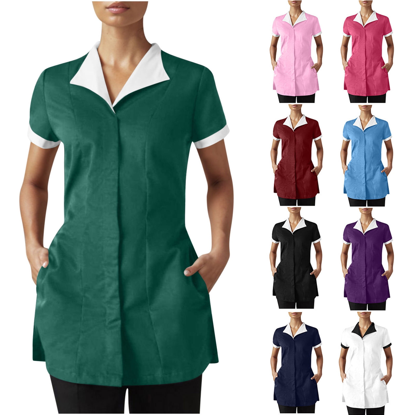 Axiiglly Scrubs for Women V Neck Scrub Tops Soft Nurse Uniform Shirts ...
