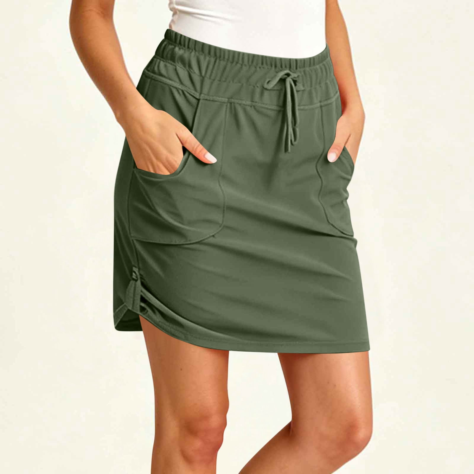 Axiiglly Skirts for Women High Waisted Cargo Tennis Mini Skirt with ...