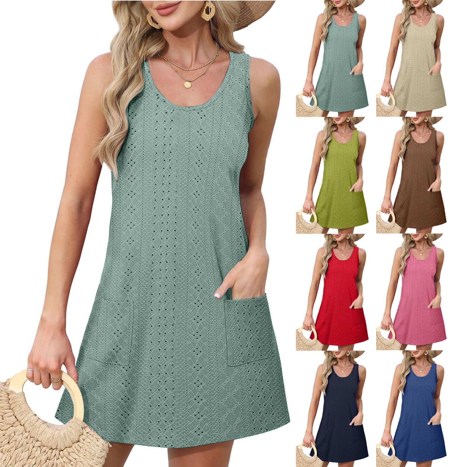 Axiiglly Summer Dress for Women Casual Mini Dress A Line Beach Dresses ...