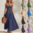 Axiiglly Summer Dresses for Women Polka Dot Spaghetti Sleeveless A Line ...