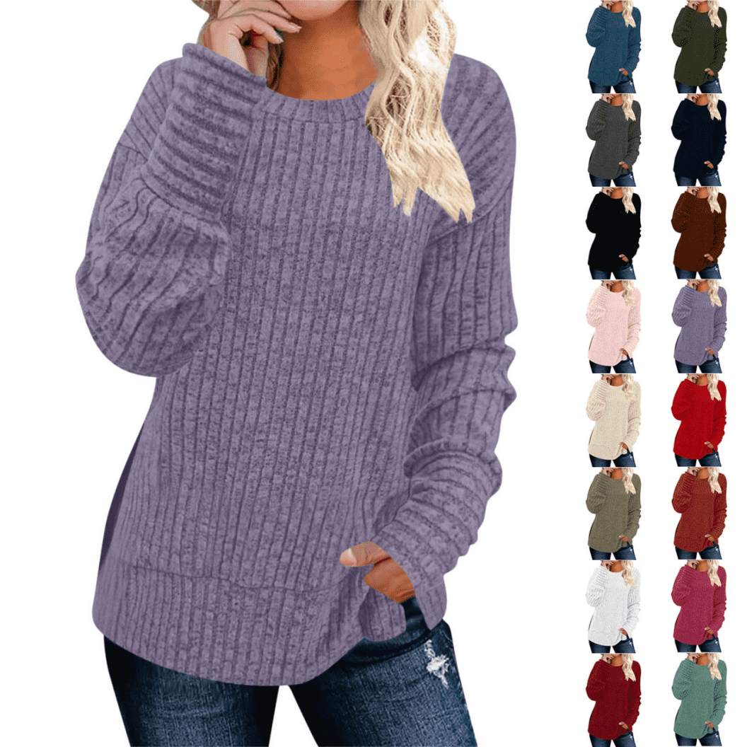 Horkkom Sweaters for Women Long Sleeve Crewneck Pullover Sweaters ...