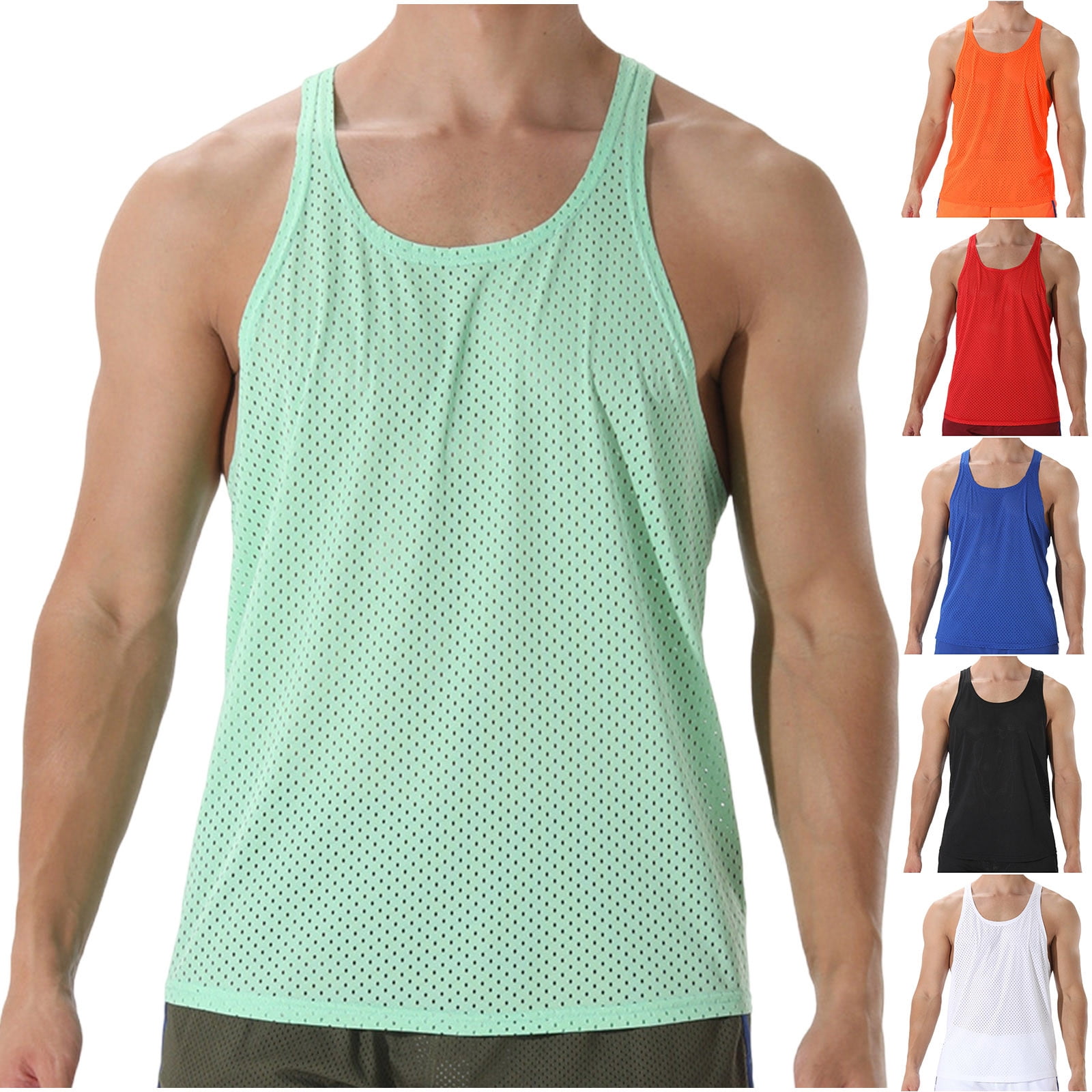 Axiiglly Tank Tops Men Quick-Dry Tank Top Undershirt Running Gym ...