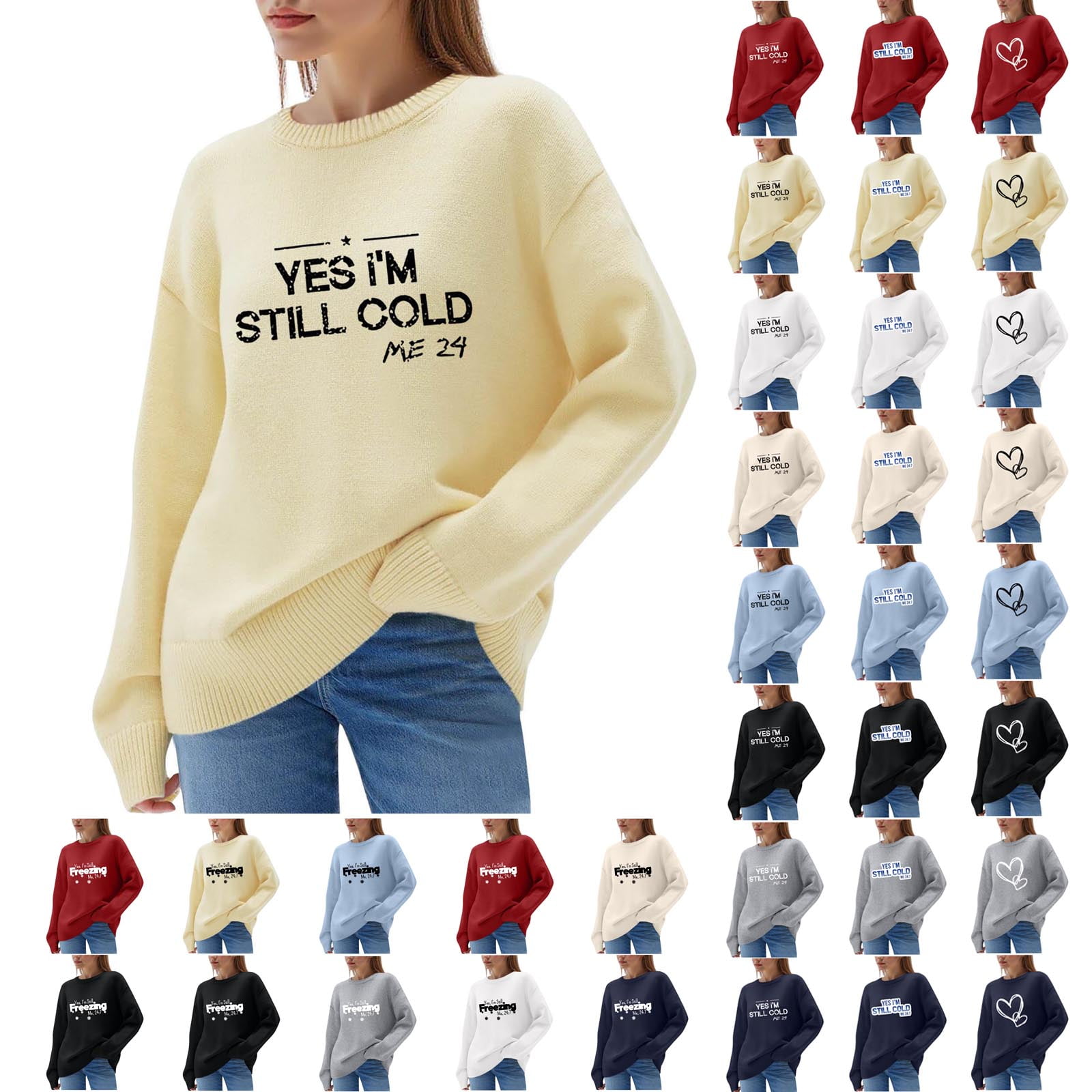 Horkkom Womens Sweaters Soft Comfy Pullover Sweaters Casual Loose ...
