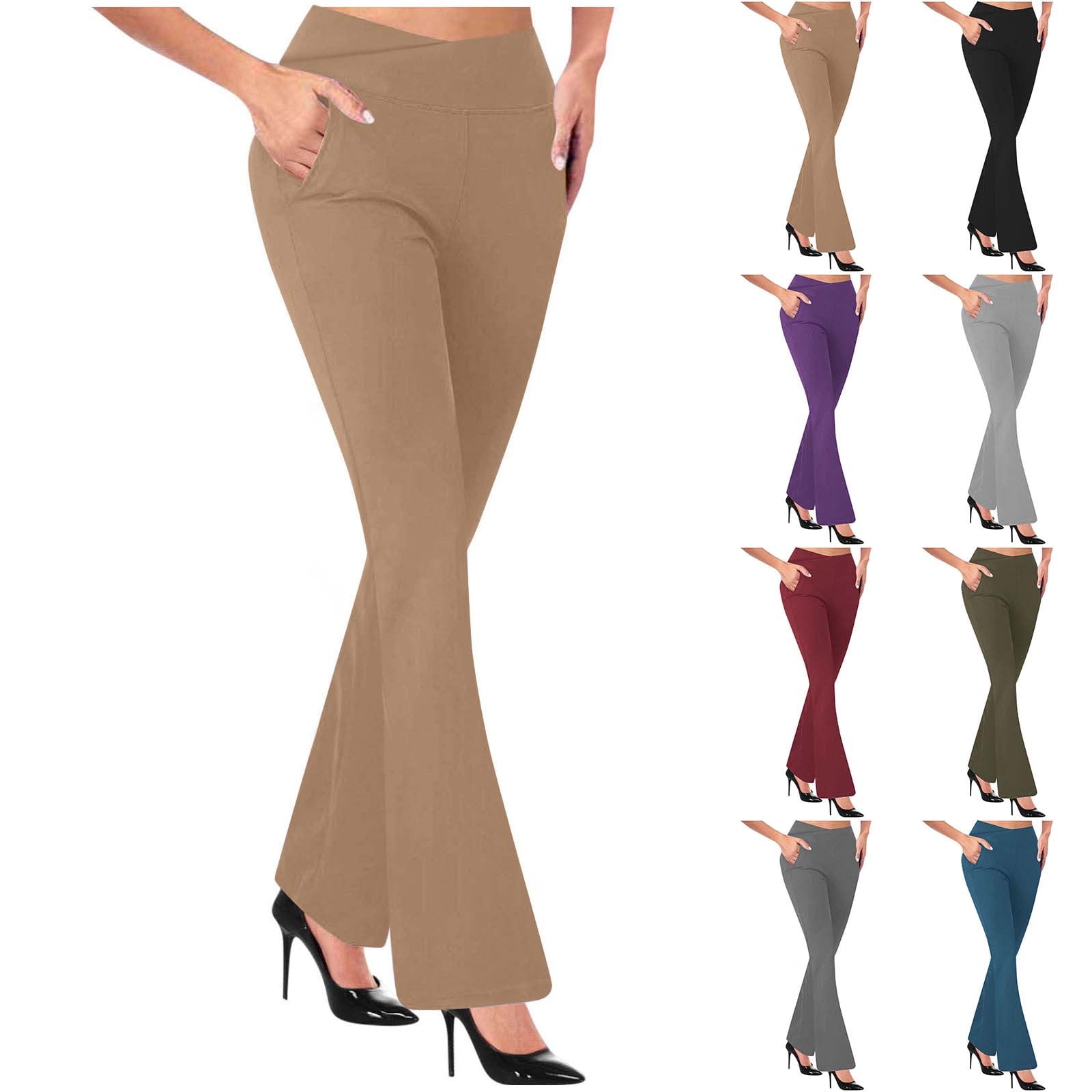 Axiiglly Yoga Pants Women High Waisted Flare Leggings Pull On Stretchy ...