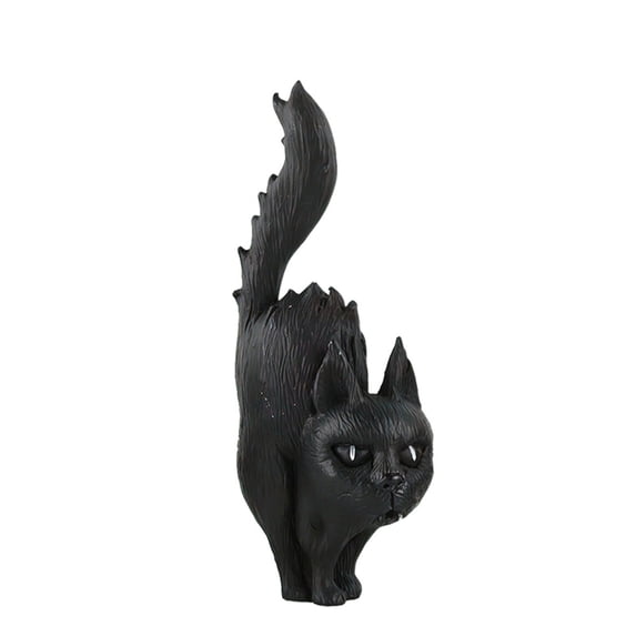 Aximioll Halloween Creepy Black Cat Statues — Painted Details with ...