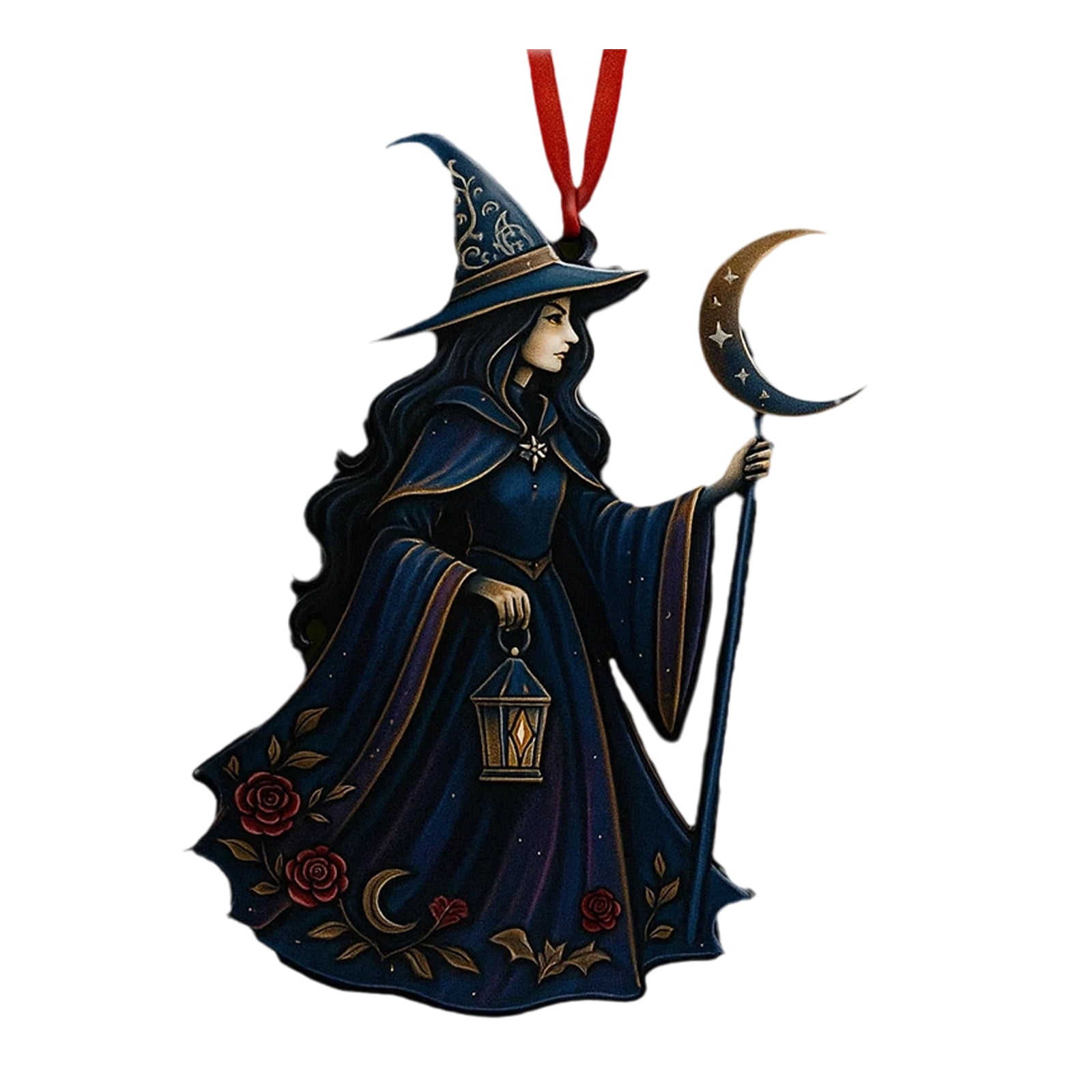 Aximioll Halloween Creepy Witch Pendants — Witch Silhouette with Spooky ...