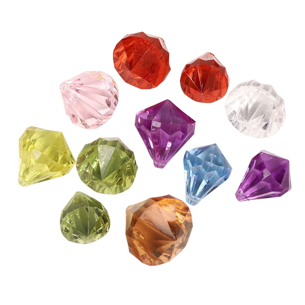 1 Bag Clear Colorful Acrylic Crystal Diamond Jewels Gems Faux Diamond ...