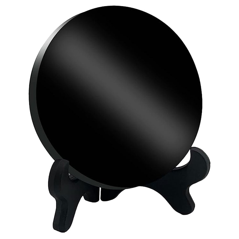 Axio 1 Set of Obsidian Scrying Mirror Obsidian Circle Disc with Stand ...