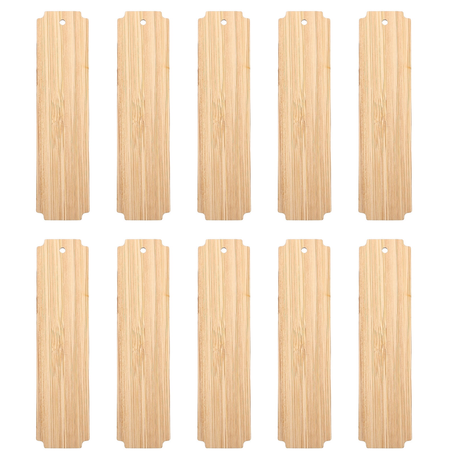 Axio 10pcs Wood Blank Bookmarks Unfinished Wood Tags Creative Wooden ...