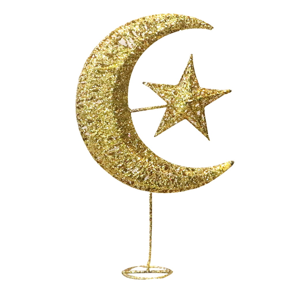 Axio 1Pc 30cm Glittering Iron Pentagram Moon Shape Tree Toppers ...