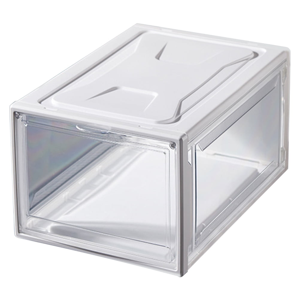OUNONA Transparent Shoes Box White Acrylic and PP Plastic Stackable for ...