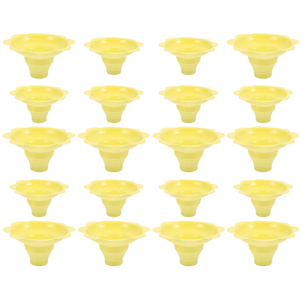 Yellow Disposable PET Snow Cone Cups for Home Use Perfect for Smoothies ...