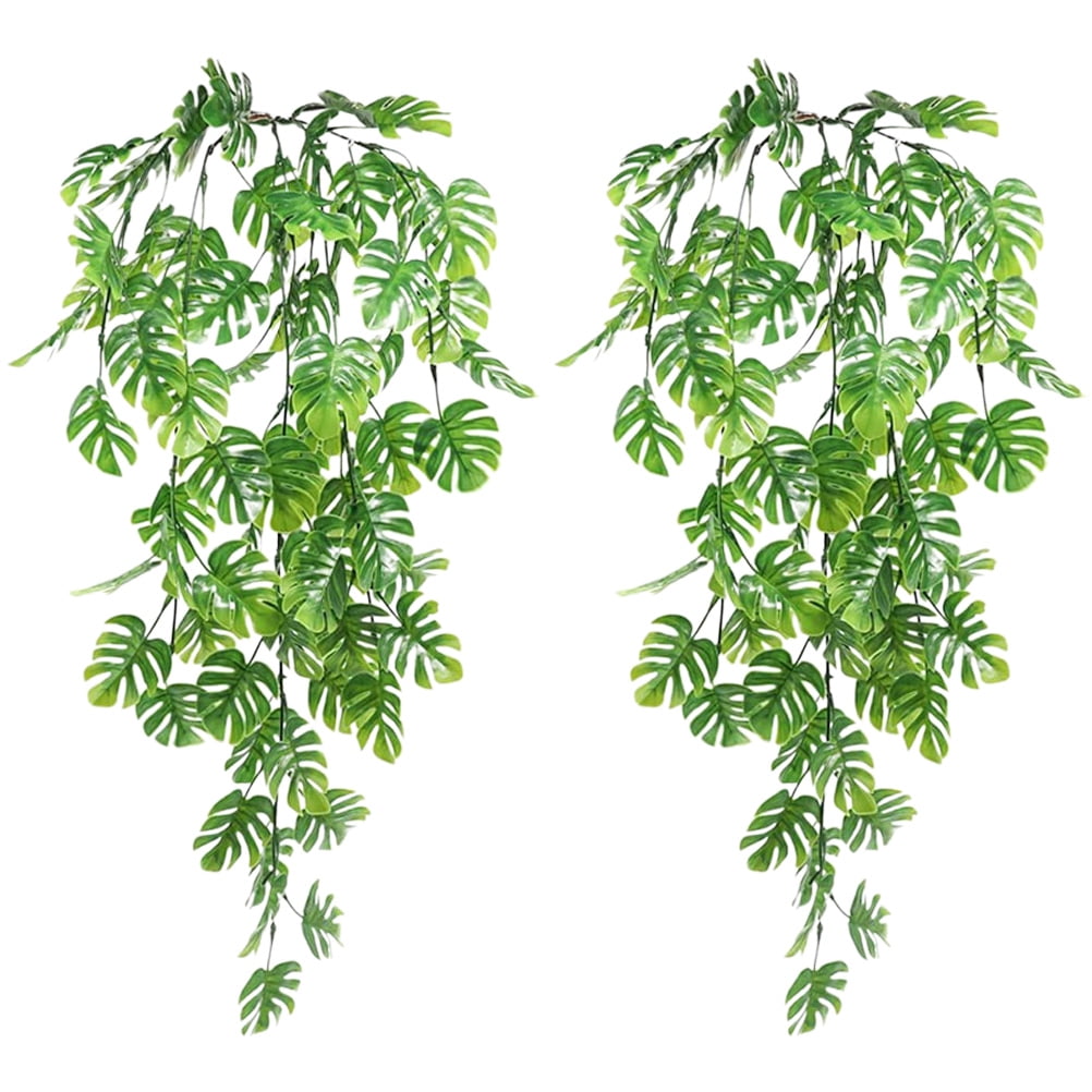Axio 2pcs Artificial Wall Hanging Plants Fake Monstera Rattan Wall ...