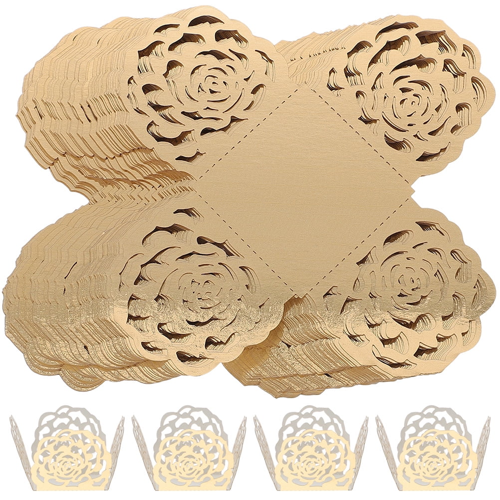 Axio 50Pcs Chocolate Paper Wrappers Hollow-out Flower Chocolate Packing ...