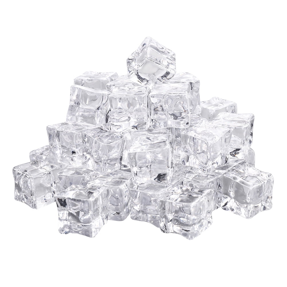 50Pcs Clear Fake Ice Cubes Acrylic Crystal Ice Cubes Bar Photography ...