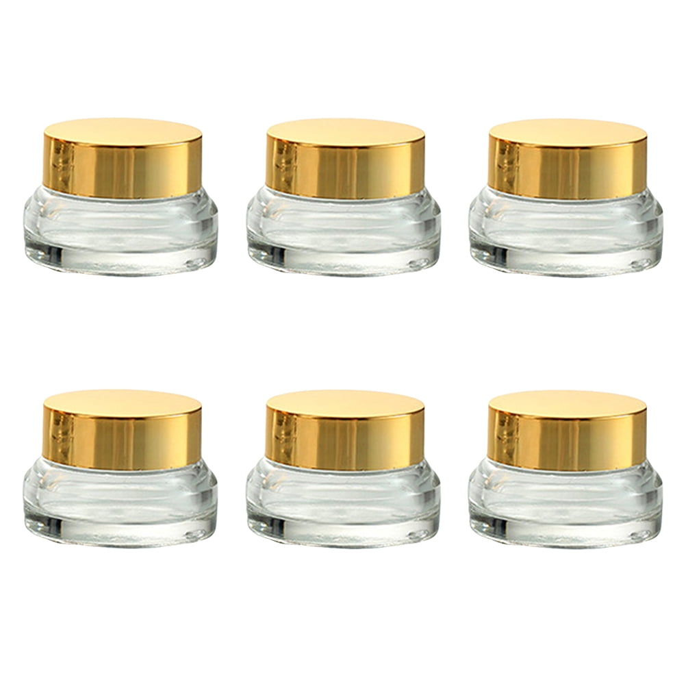 Axio 6Pcs Small Glass Bottles Jars Leak-Proof Cosmetics Cream Box ...
