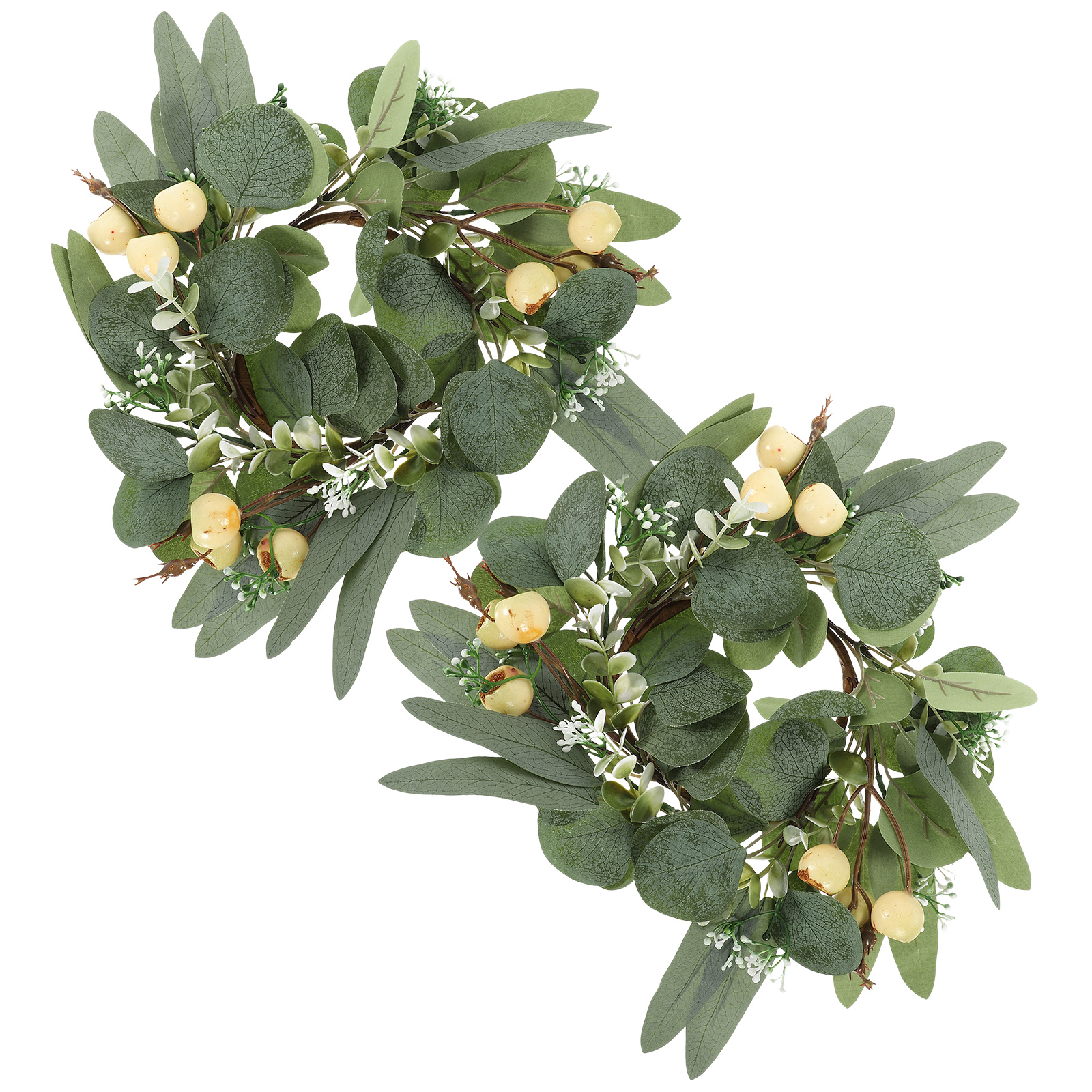 Artificial Candle Leaf Garland Decor Party Table Wreath Centerpiece ...