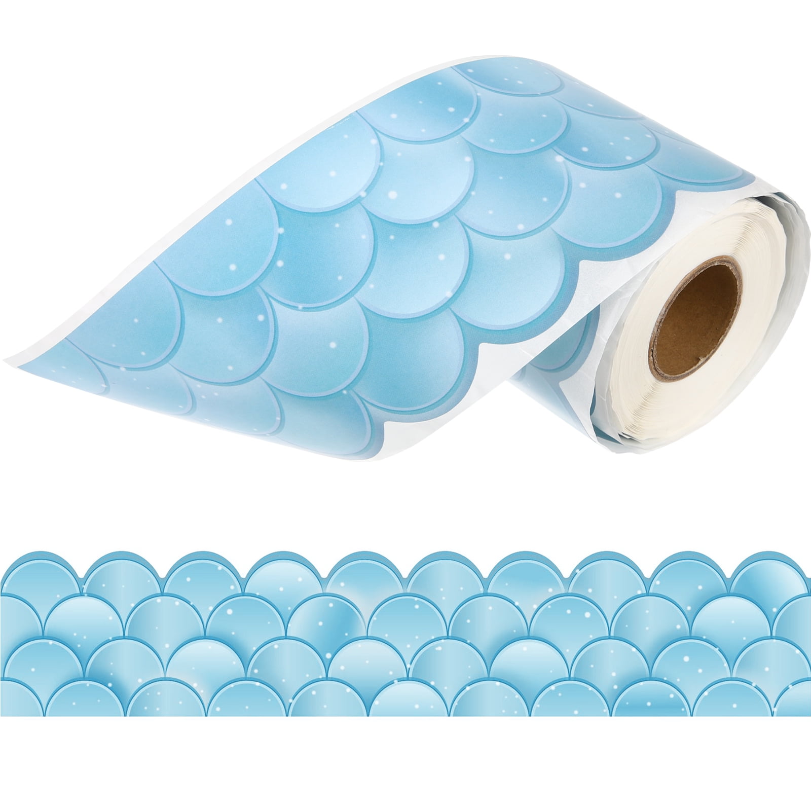IFANLANDOR Bulletin Board Border Stickers Blue Wavy Shape For Teachers ...