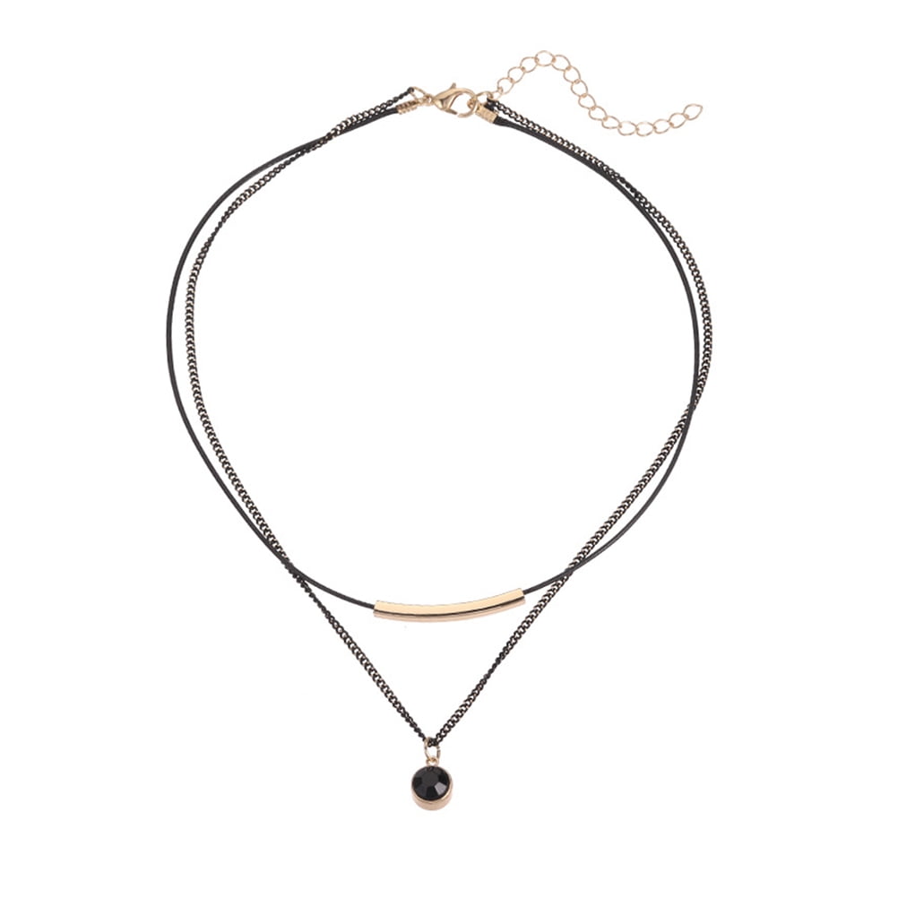 Axio Layered Necklace Simple Neck Chain Fashion Clavicle Pendant Women ...