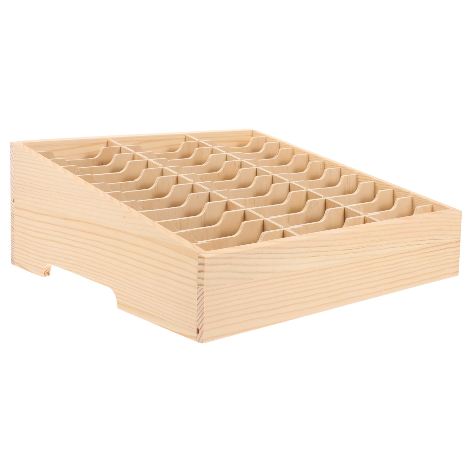 Wooden Desktop Storage Box with Multi Grids for Cell Phone Organization ...