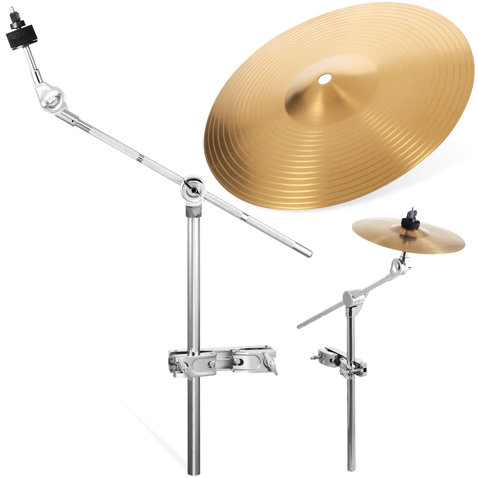 Splash Cymbal 10 Inch Drum Set Low Volume Cymbal with Cymbal Boom Stand ...