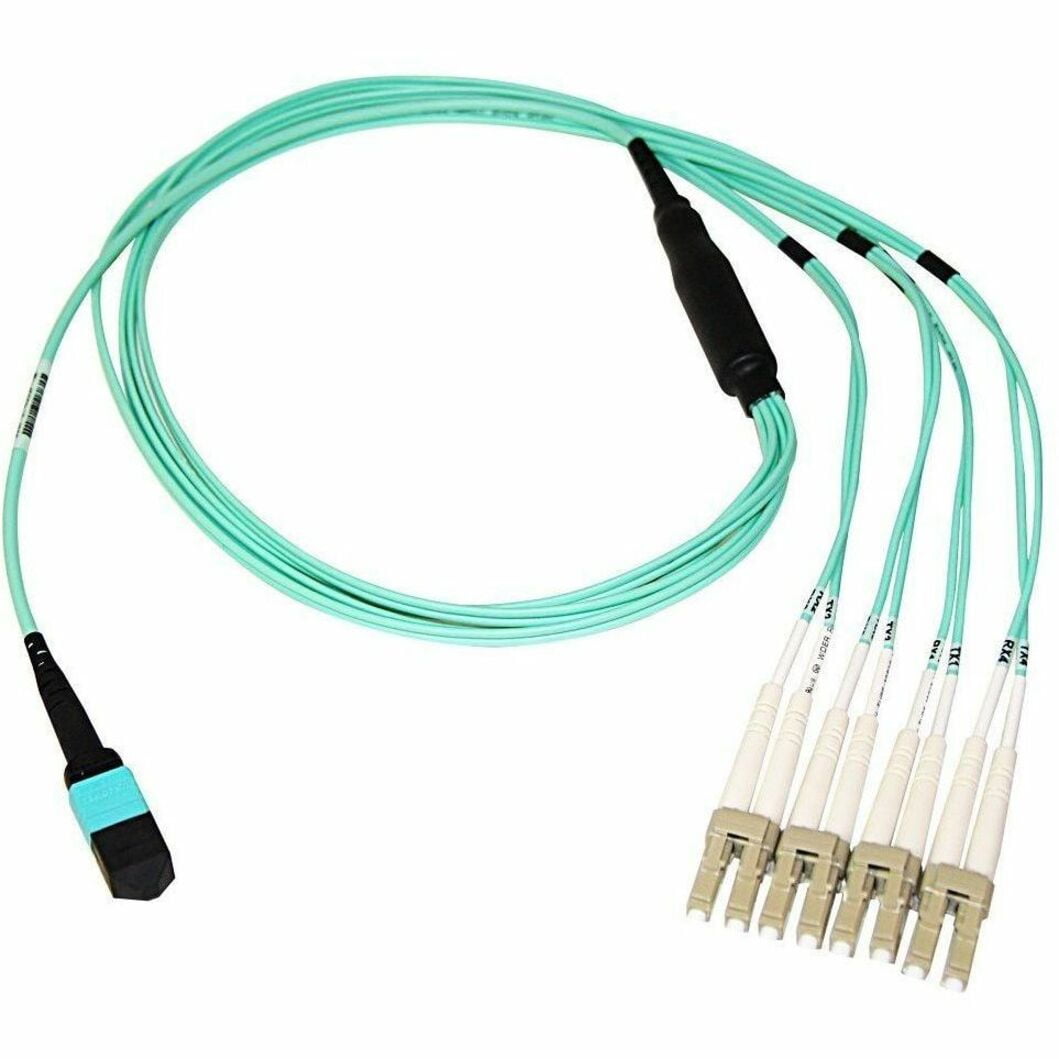 Axiom MPO Female to 4 LC Multimode OM4 50/125 Fiber Breakout Cable 3m ...