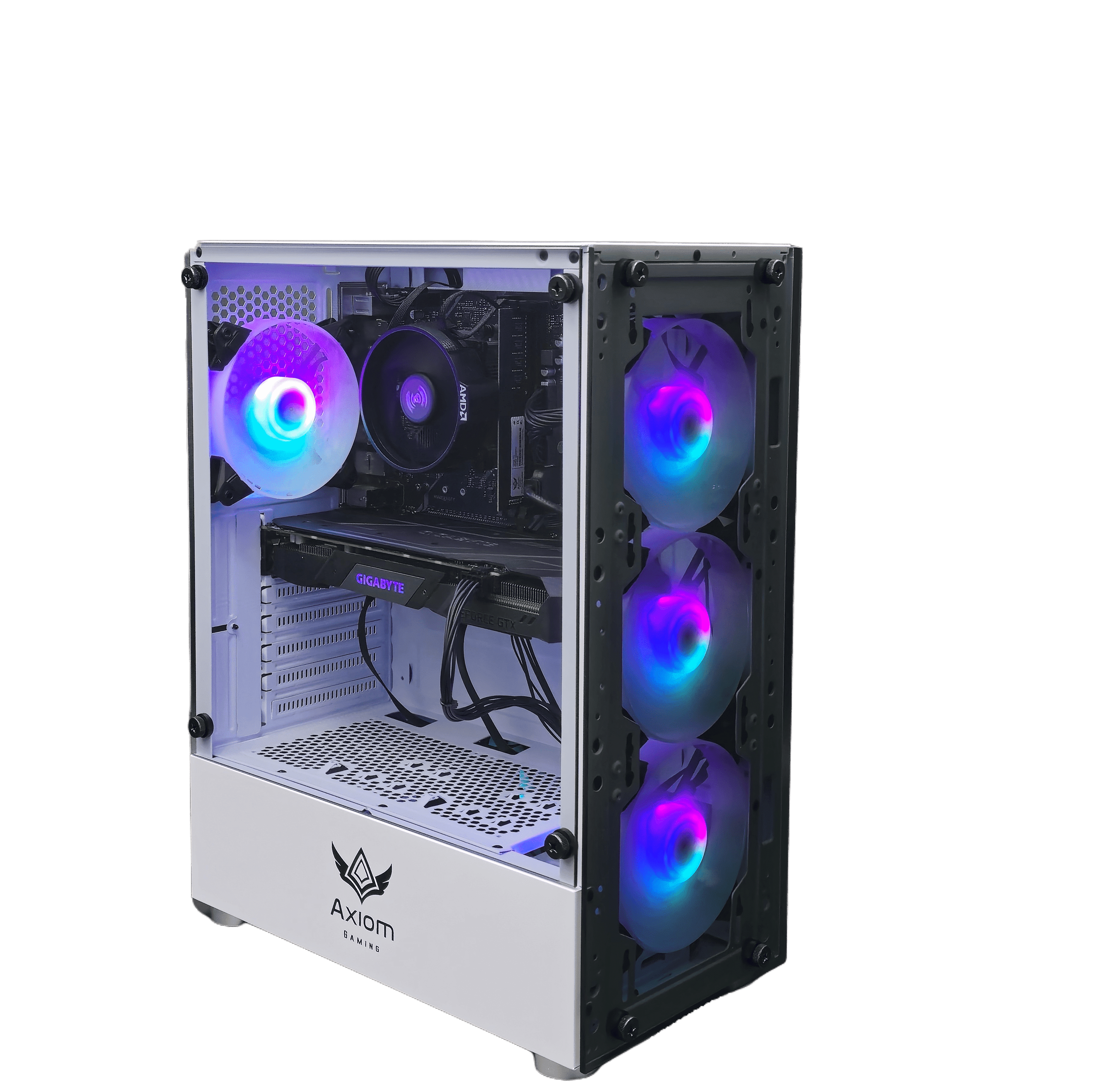 Axiom Gaming PC Desktop Computer Arctic White, AMD Ryzen 5, 16GB RAM ...