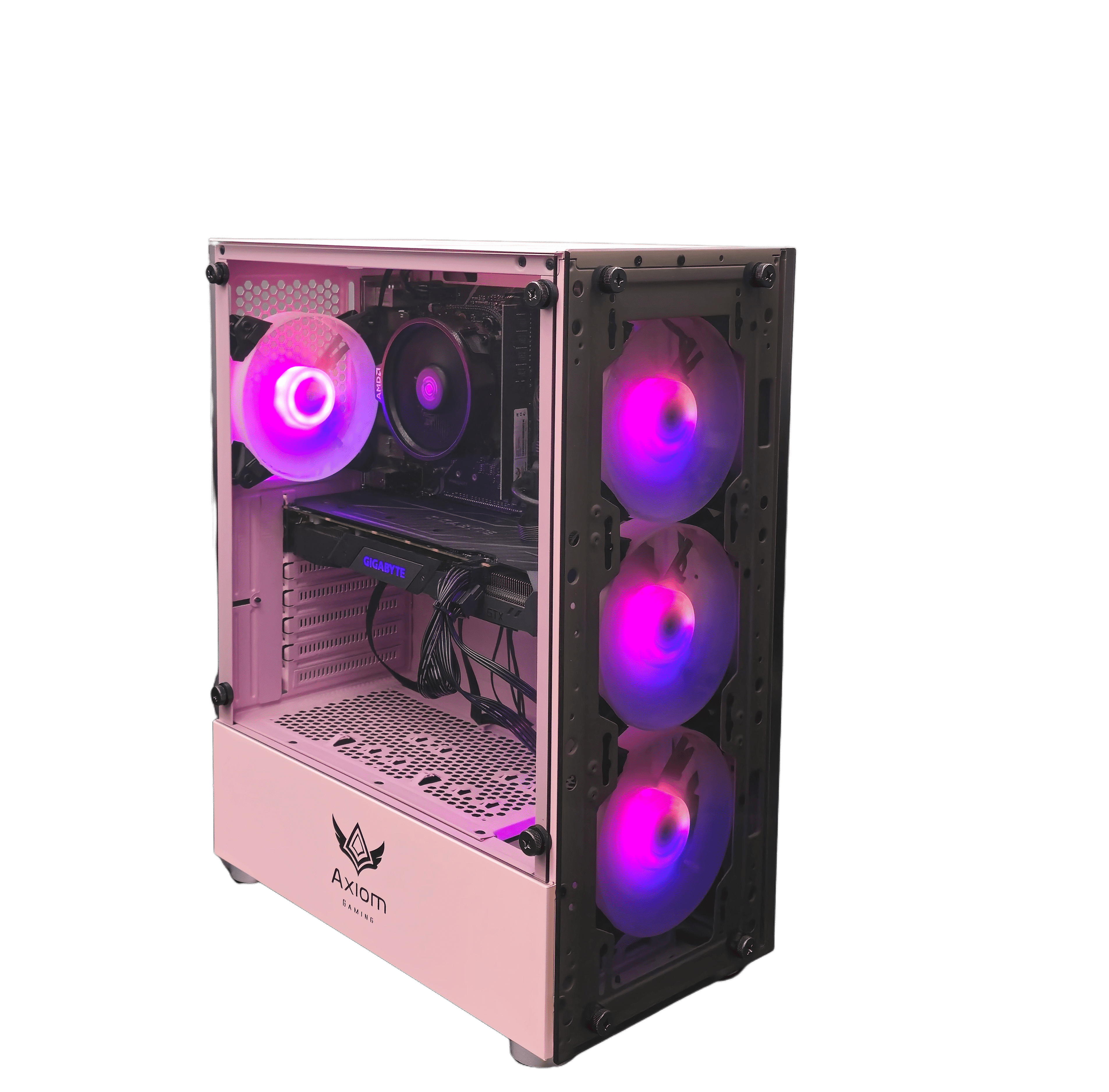 Axiom Gaming PC Desktop Computer Pink Rose Quartz, AMD Ryzen 5, 16GB ...