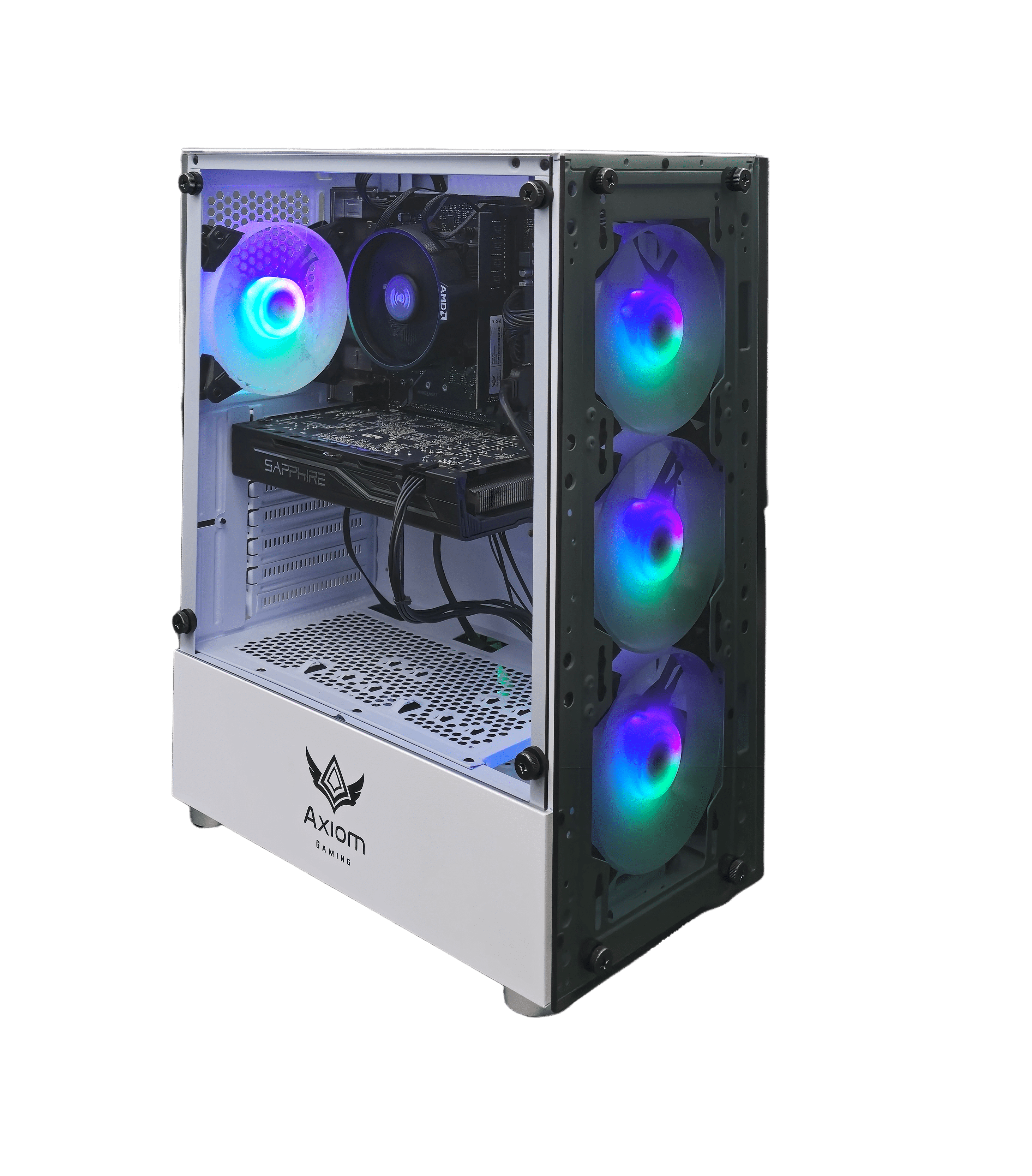 Axiom Gaming PC Desktop, Polar White, AMD Ryzen 5, 16GB RAM, 512GB SSD ...