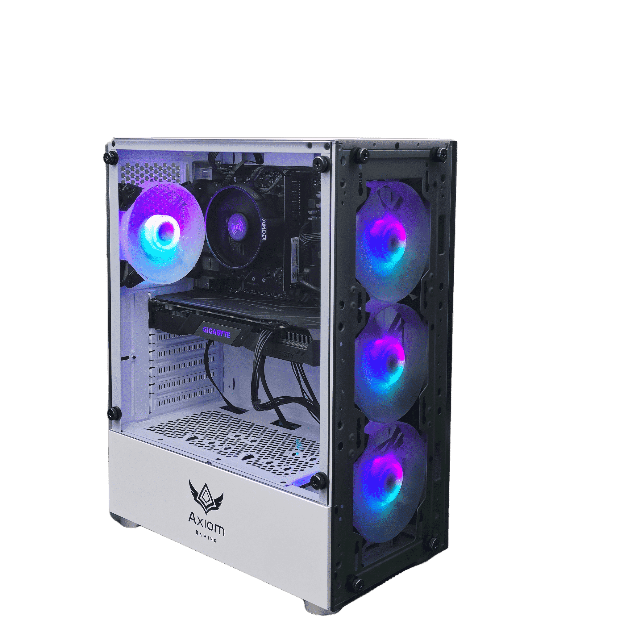 Axiom Gaming PC Desktop, White, AMD Ryzen 5, 16GB RAM, 512GB SSD ...