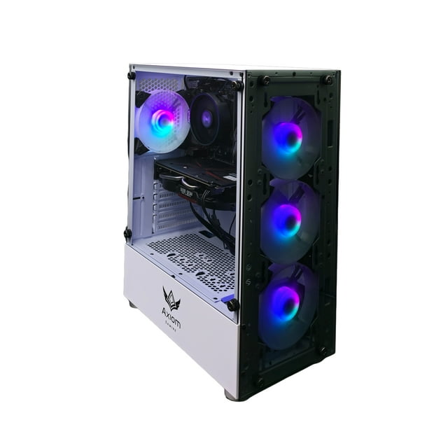 Axiom Gaming PC Desktop Computer White Specter, AMD Ryzen 5, 16GB RAM ...