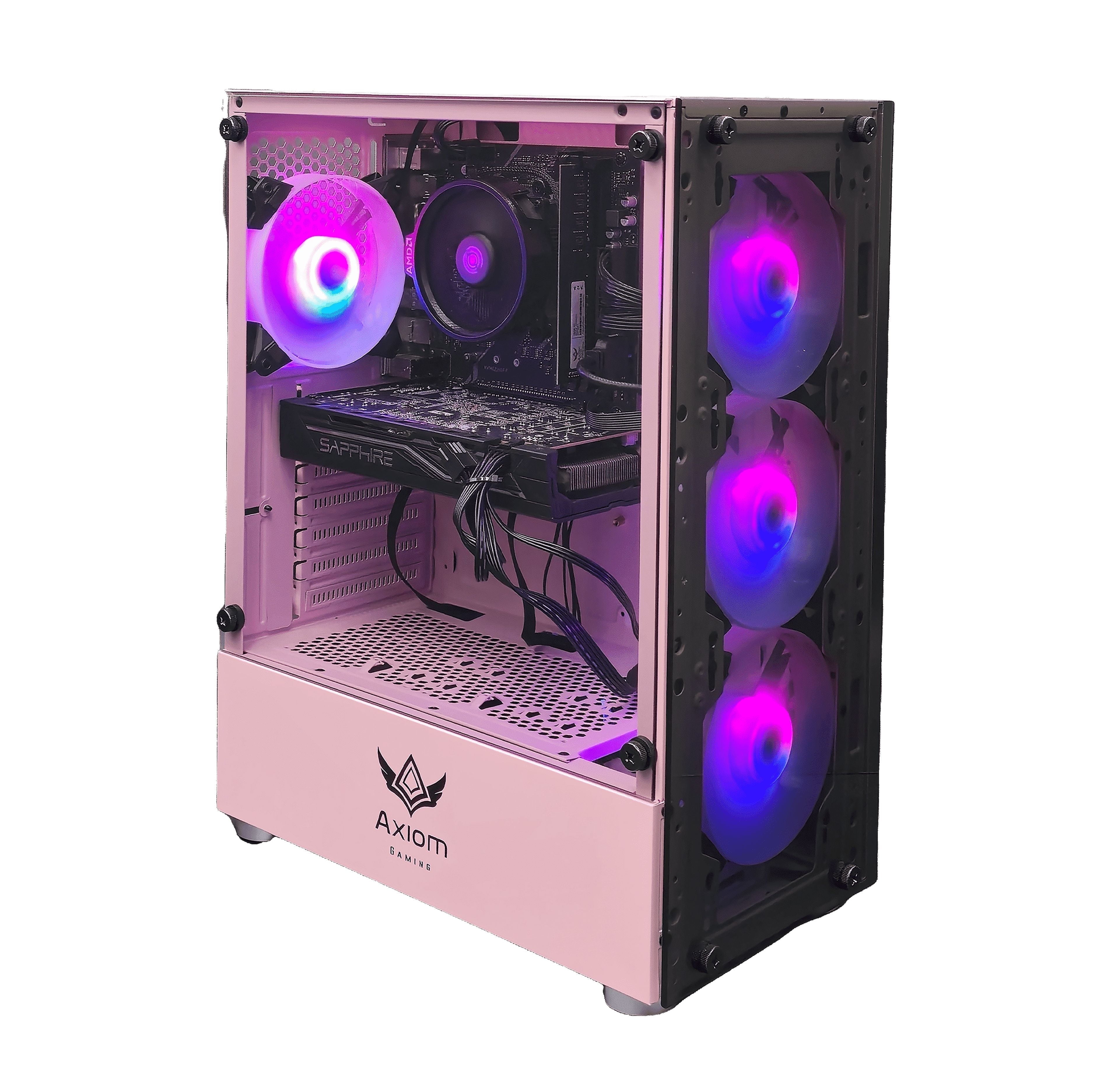 Axiom Gaming PC Desktop Computer Pink Spectrum, AMD Ryzen 5, 16GB RAM ...