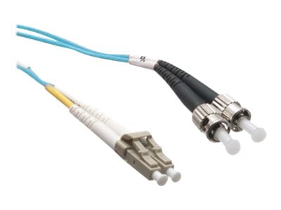 Axiom LC-ST Multimode Duplex OM4 50/125 Fiber Optic Cable - 50m - Aqua ...