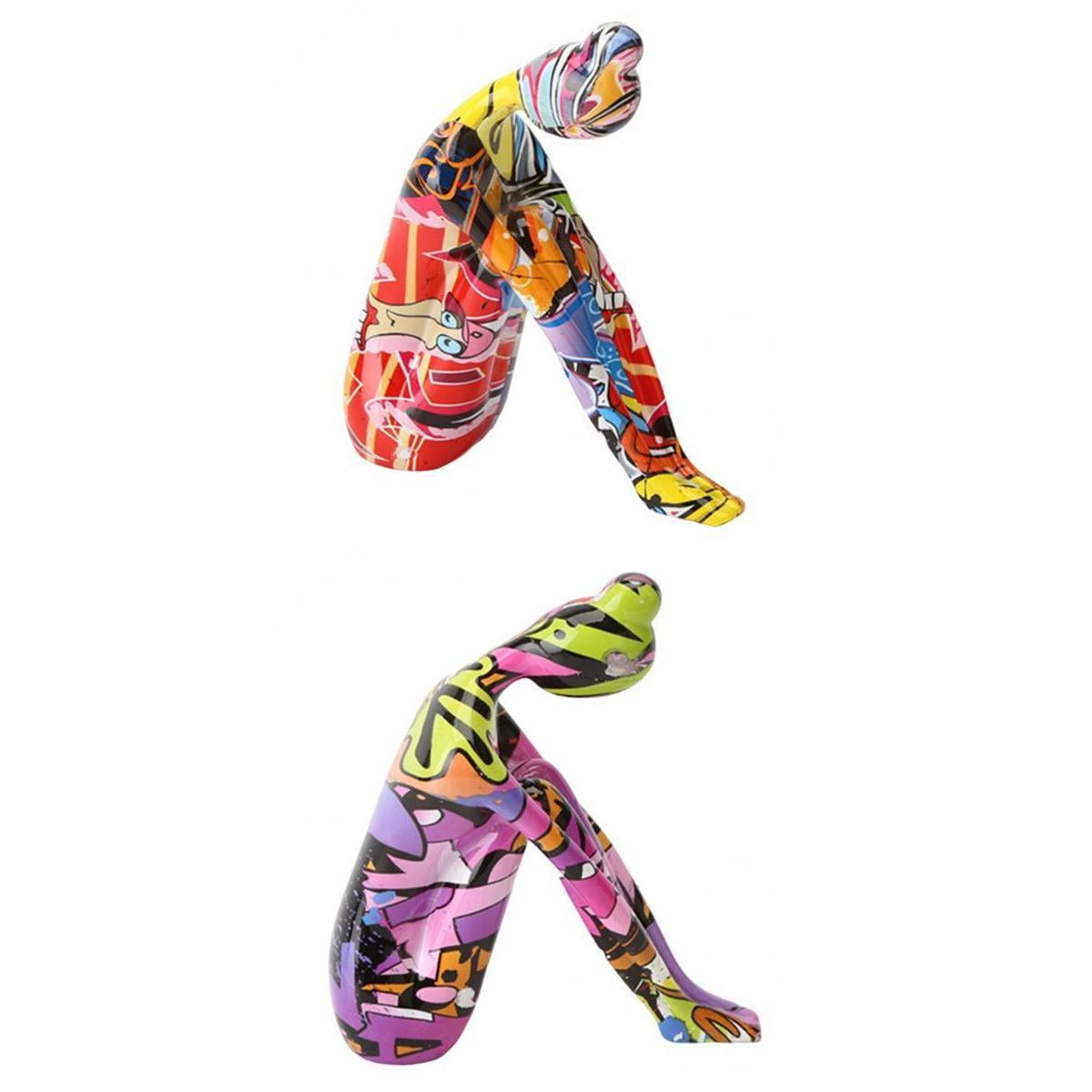 Axioma 2Pcs Colorful Yoga Lady Figurine Sculpture Statue Desktop ...